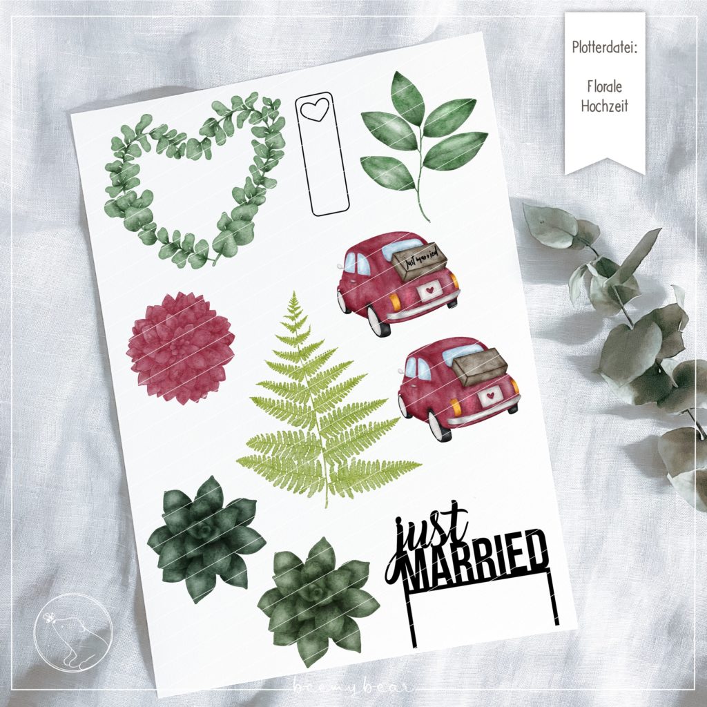 Plotterdatei FLORALE HOCHZEIT - beemybear