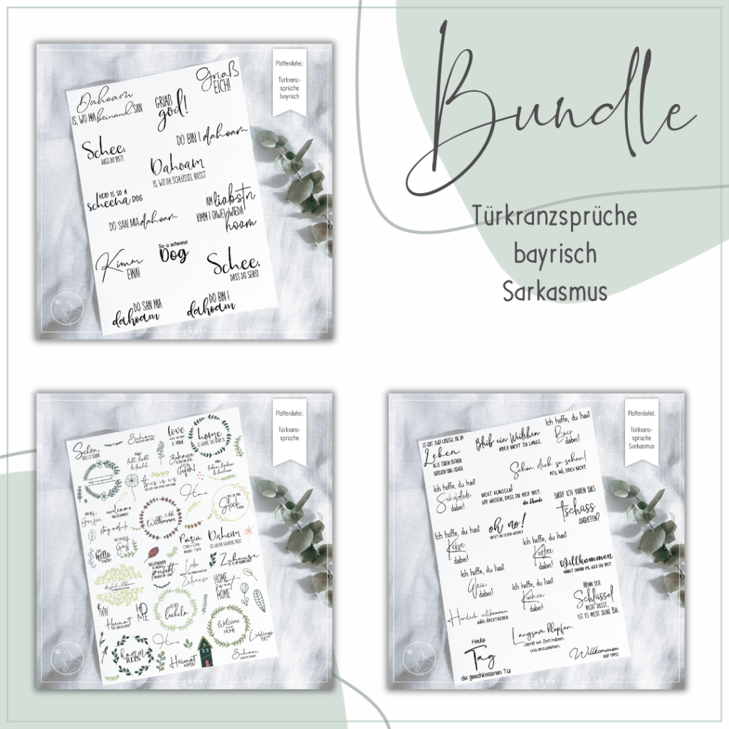 Plotterdatei BUNDLE TÜRKRANZSPRÜCHE - beemybear