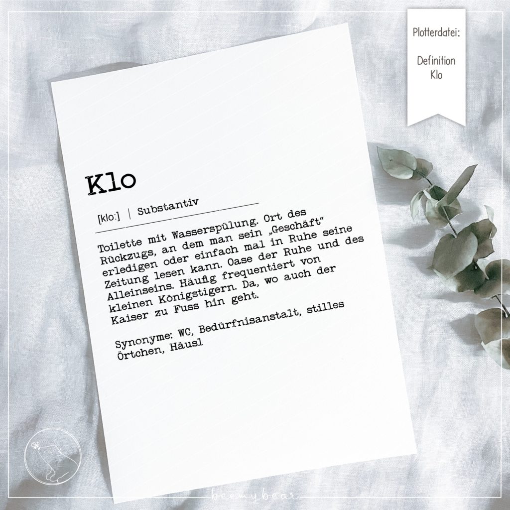 Plotterdatei DEFINITION KLO - beemybear