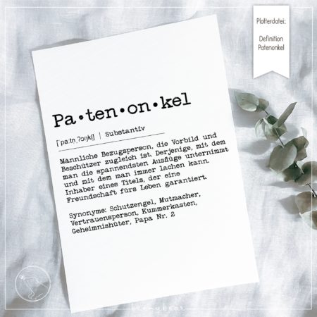 Plotterdatei DEFINITION PATENONKEL - beemybear