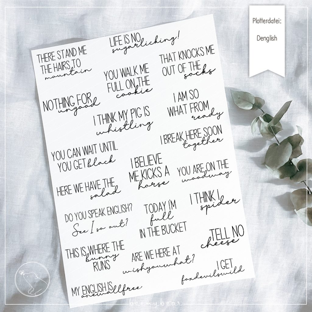 Plotterdatei DENGLISH - beemybear