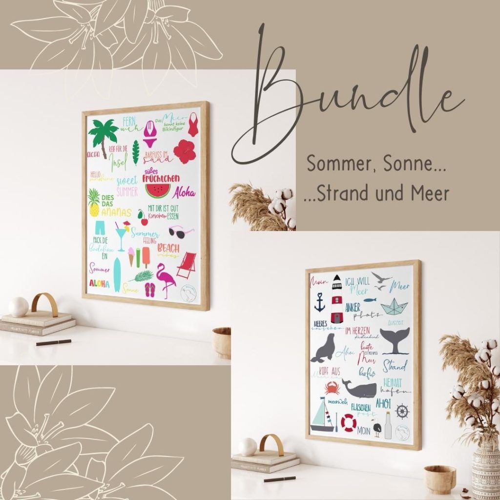 Plotterdatei BUNDLE SOMMER, SONNE, STRAND UND MEER - beemybear