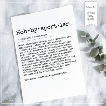Plotterdatei DEFINITION HOBBYSPORTLER - beemybear