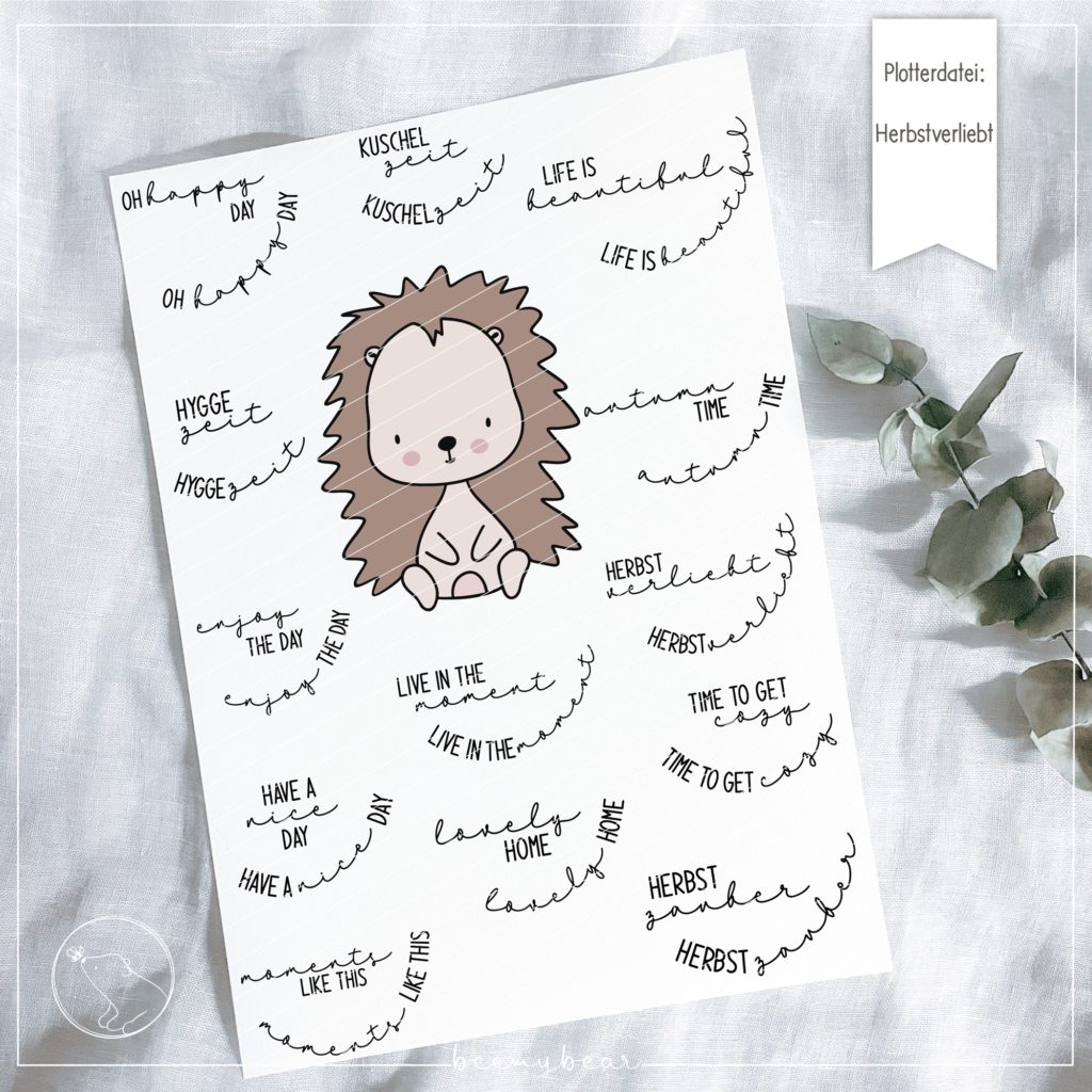 Plotterdatei HERBSTVERLIEBT - beemybear