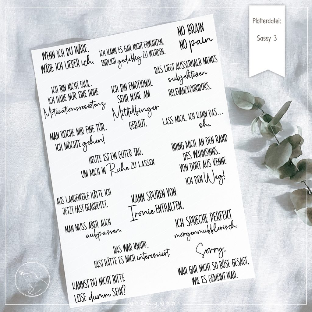 Plotterdatei SASSY III - beemybear