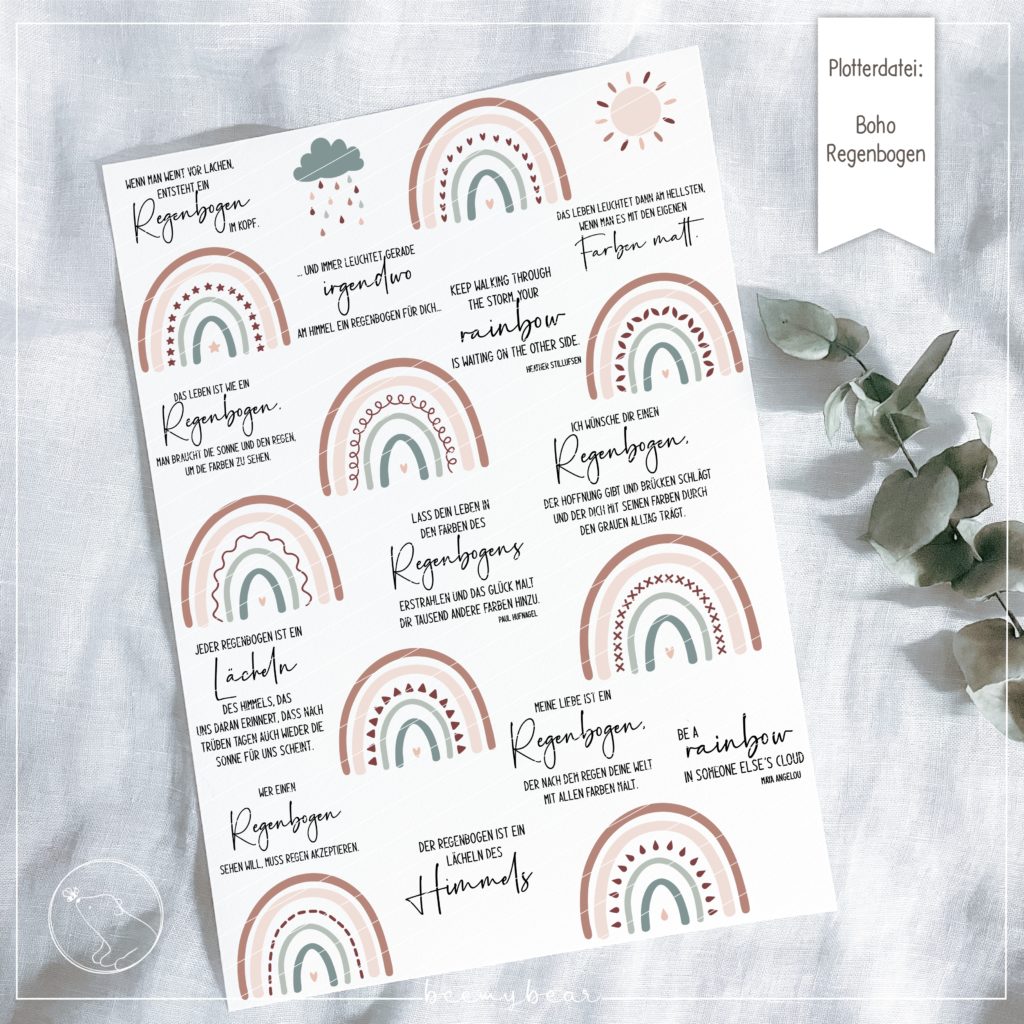 Plotterdatei BOHO REGENBOGEN - beemybear
