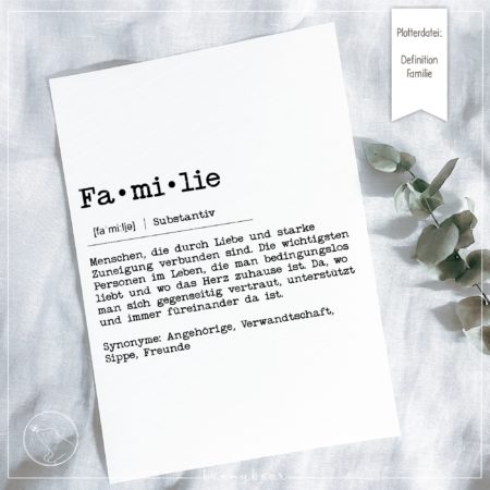 Plotterdatei DEFINITION FAMILIE - beemybear