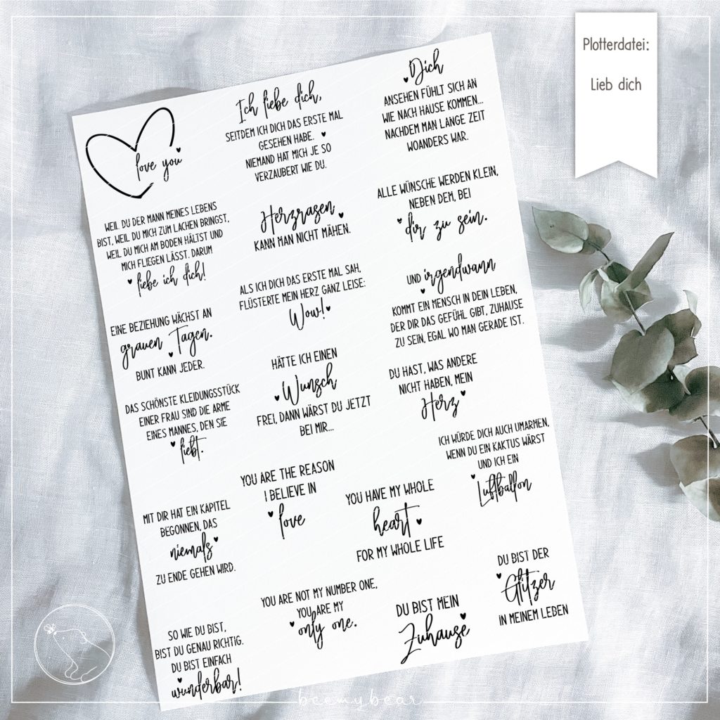 Plotterdatei LIEB DICH - beemybear