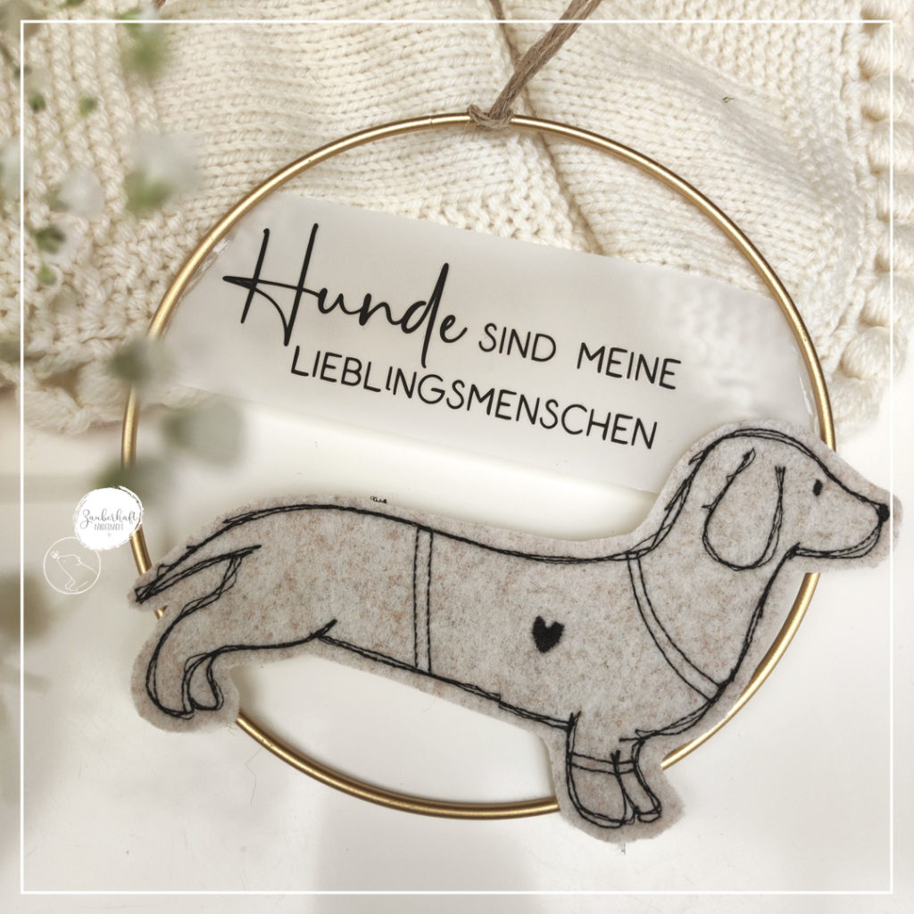 Stickdatei DACKEL - LIEBE HAT VIER PFOTEN - beemybear