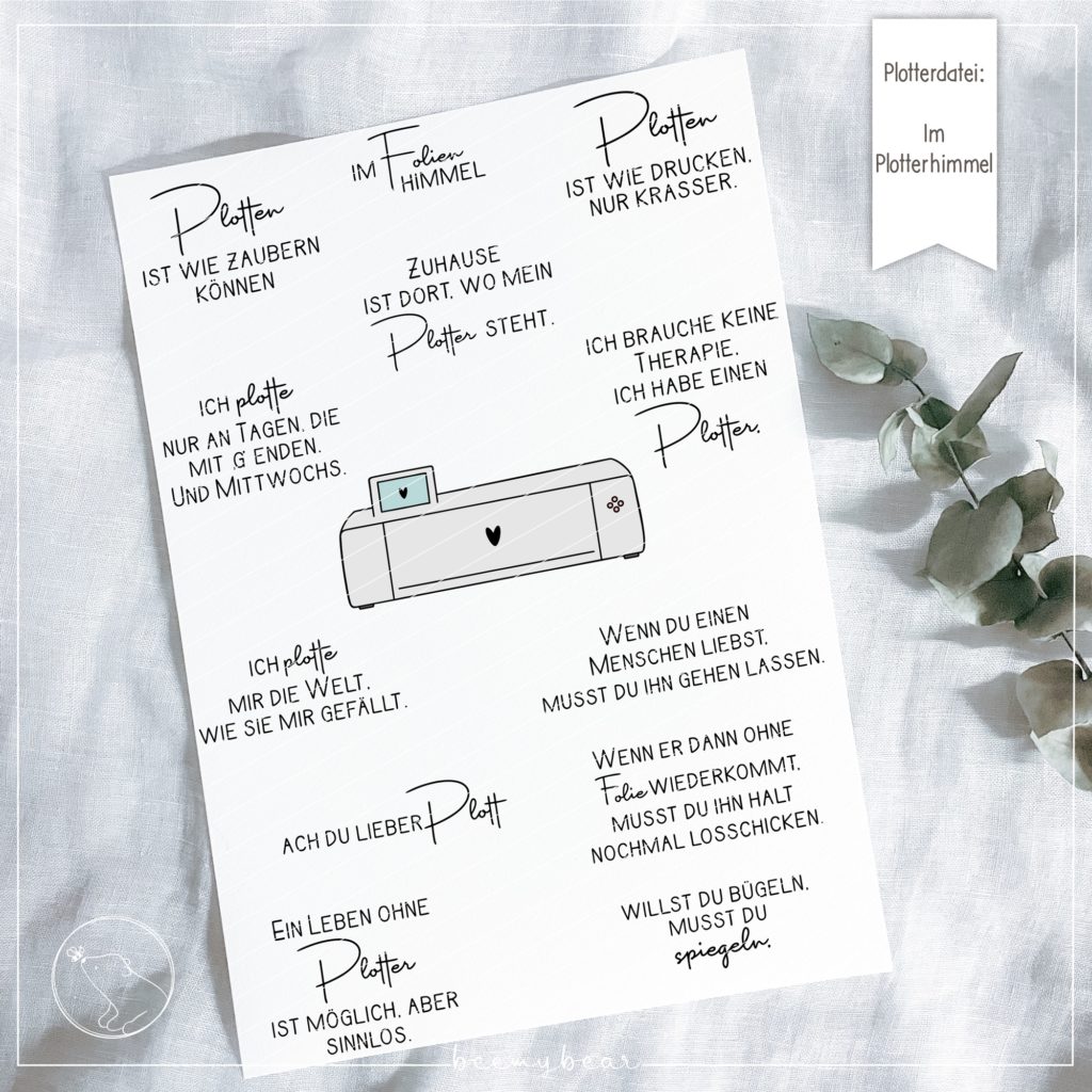Plotterdatei IM PLOTTERHIMMEL - beemybear