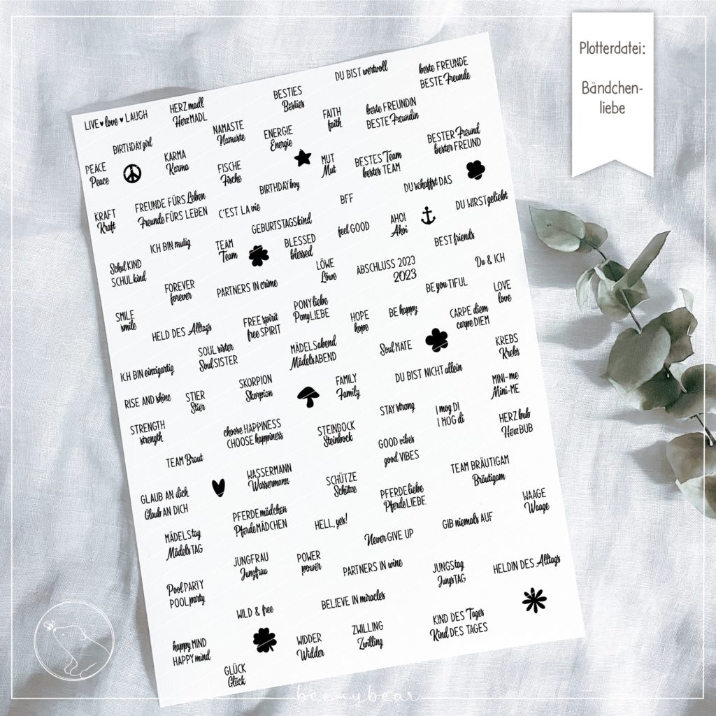 Plotterdatei BÄNDCHENLIEBE - beemybear