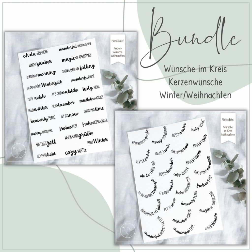 Plotterdatei BUNDLE KERZENWÜNSCHE-WÜNSCHE IM KREIS WINTER/WEIHNACHTEN - beemybear