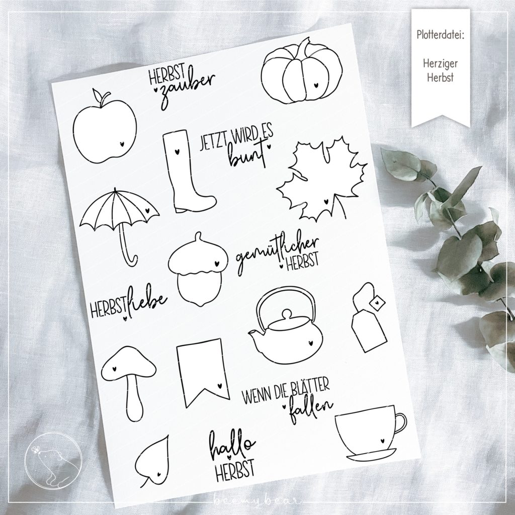 Plotterdatei HERZIGER HERBST - beemybear