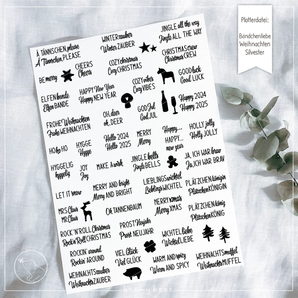 Plotterdatei HERZIGE WEIHNACHT - beemybear