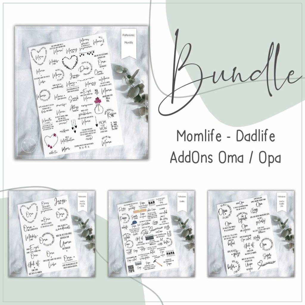 BUNDLE Plotterdatei MOMLIFE/DADLIFE - ADDONS OMA/OPA - beemybear