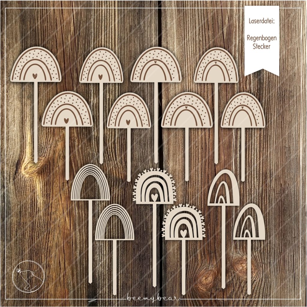 Laserdatei REGENBOGEN STECKER - beemybear