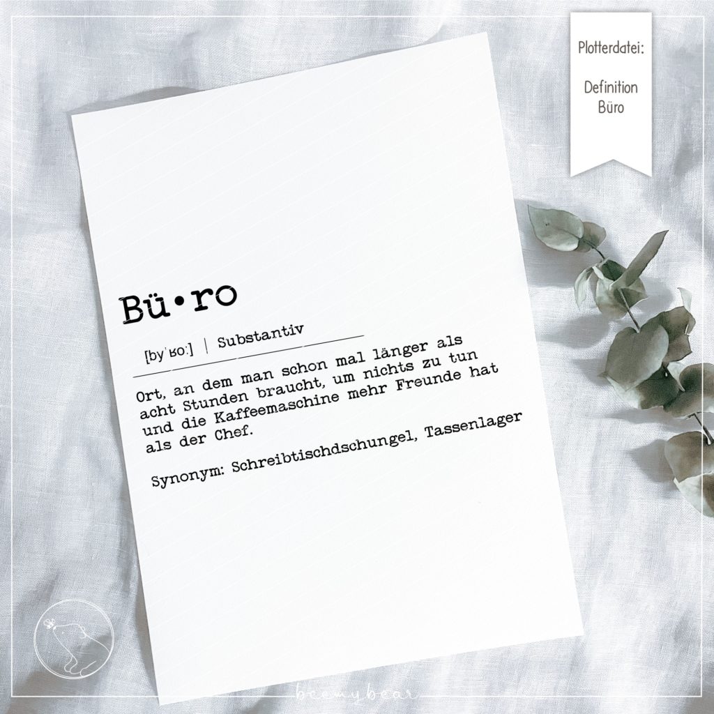 Plotterdatei DEFINITION CHEFIN - beemybear