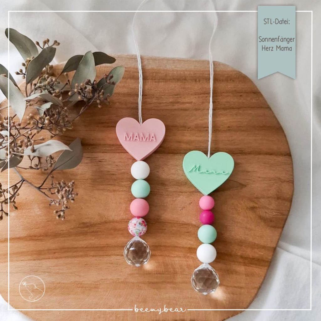 STL-DATEI Sonnenfänger Herz Mama - beemybear