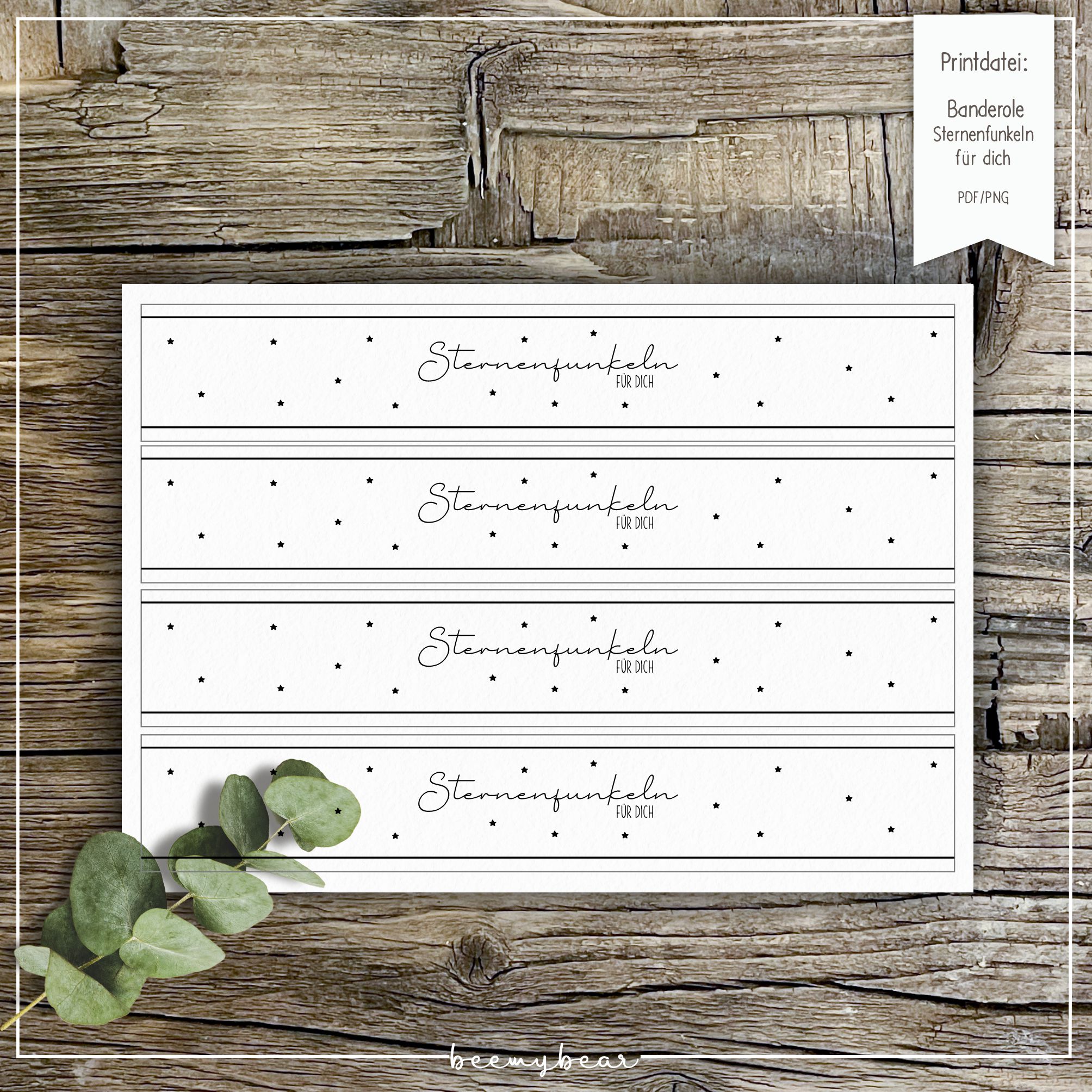 STL-DATEI Sternschale oval mit Banderole - beemybear