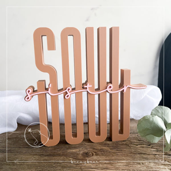 STL-DATEI Schriftzug Split Words Soul Sister - beemybear